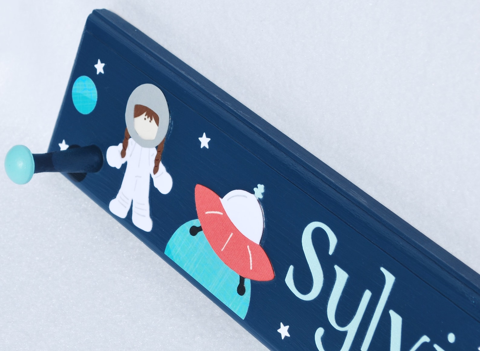 Personalized Outer Space Coat Rack: Astronaut, Rocket, Galaxy Decor - Etsy