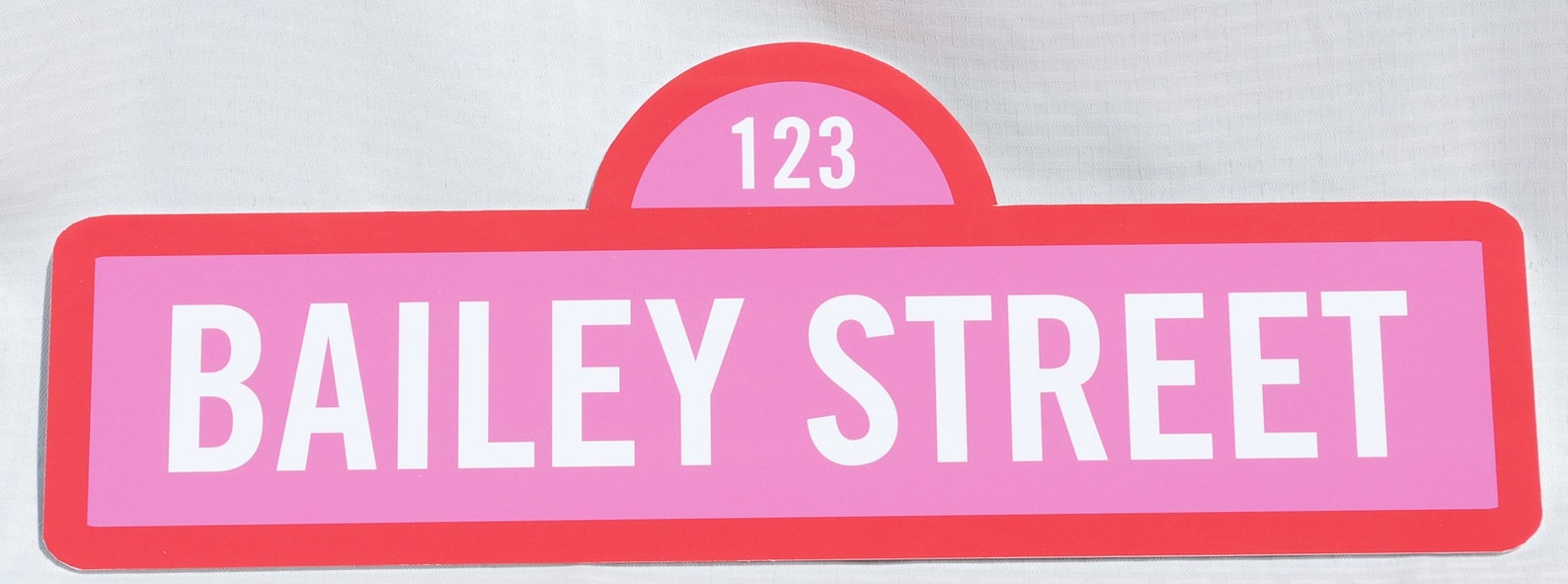 Sesame Street Sign in pink and red with name . Personalized | Etsy