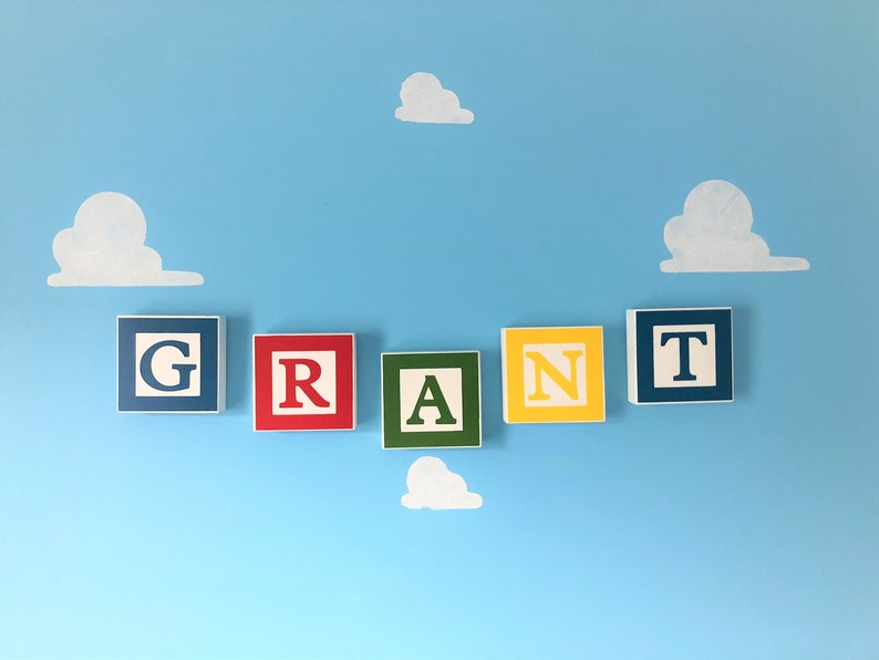 Wooden Name Block Letters . Large Wood Alphabet Blocks . - Etsy