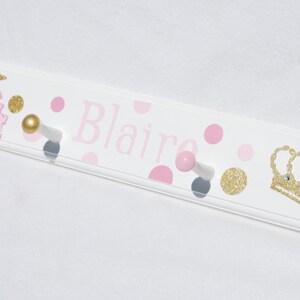 Pink and Gold Polka Dot Princess Coat Rack. Pink and Gold Bathroom ...