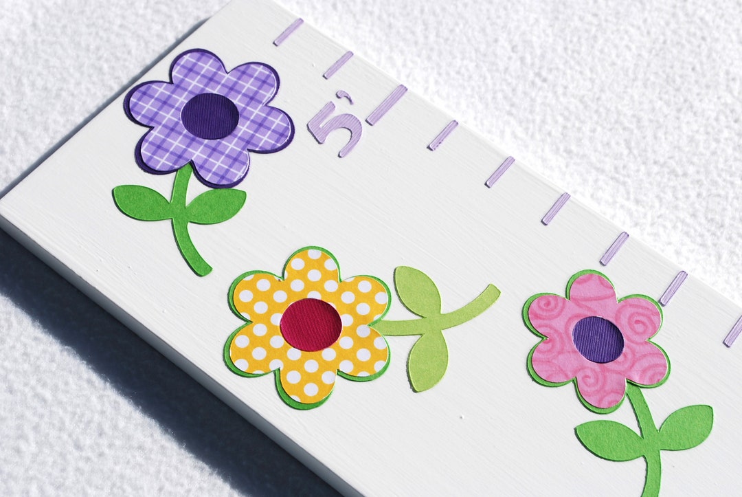 Handmade Flower Growth Chart: Colorful Nursery Wall Decor - Etsy