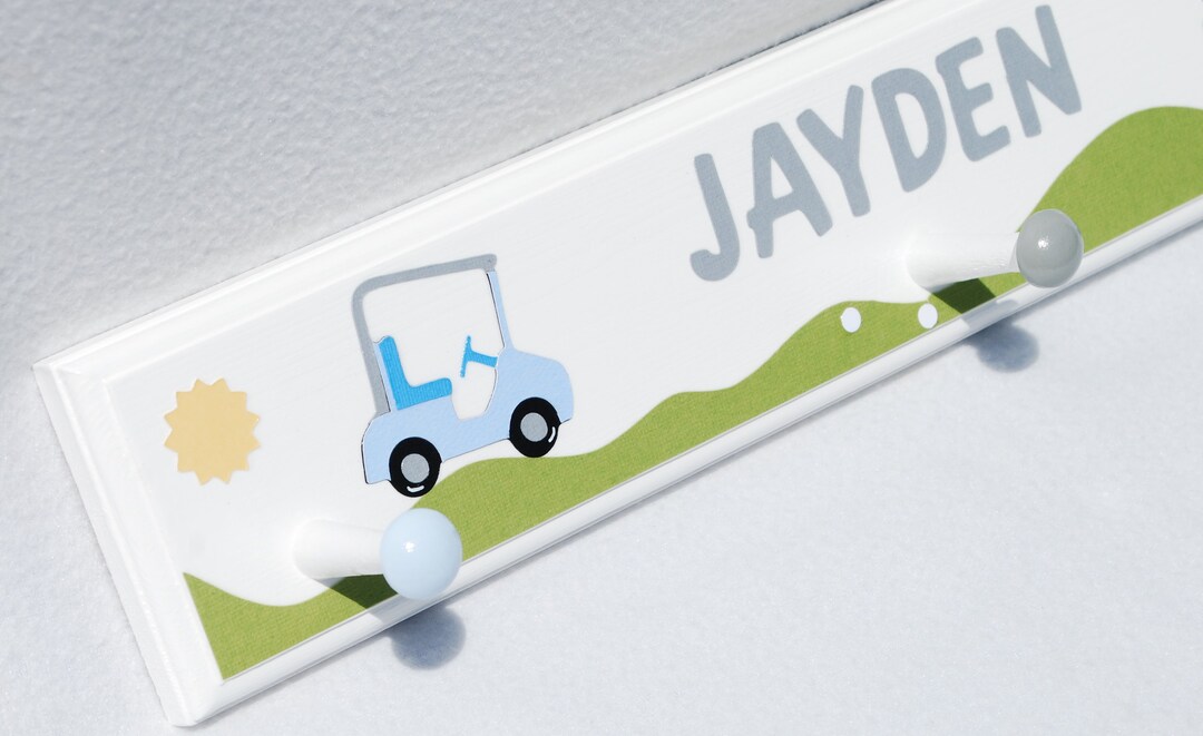 Personalized Golf Peg Rack: Kids Room Decor, Golf Nursery - Etsy