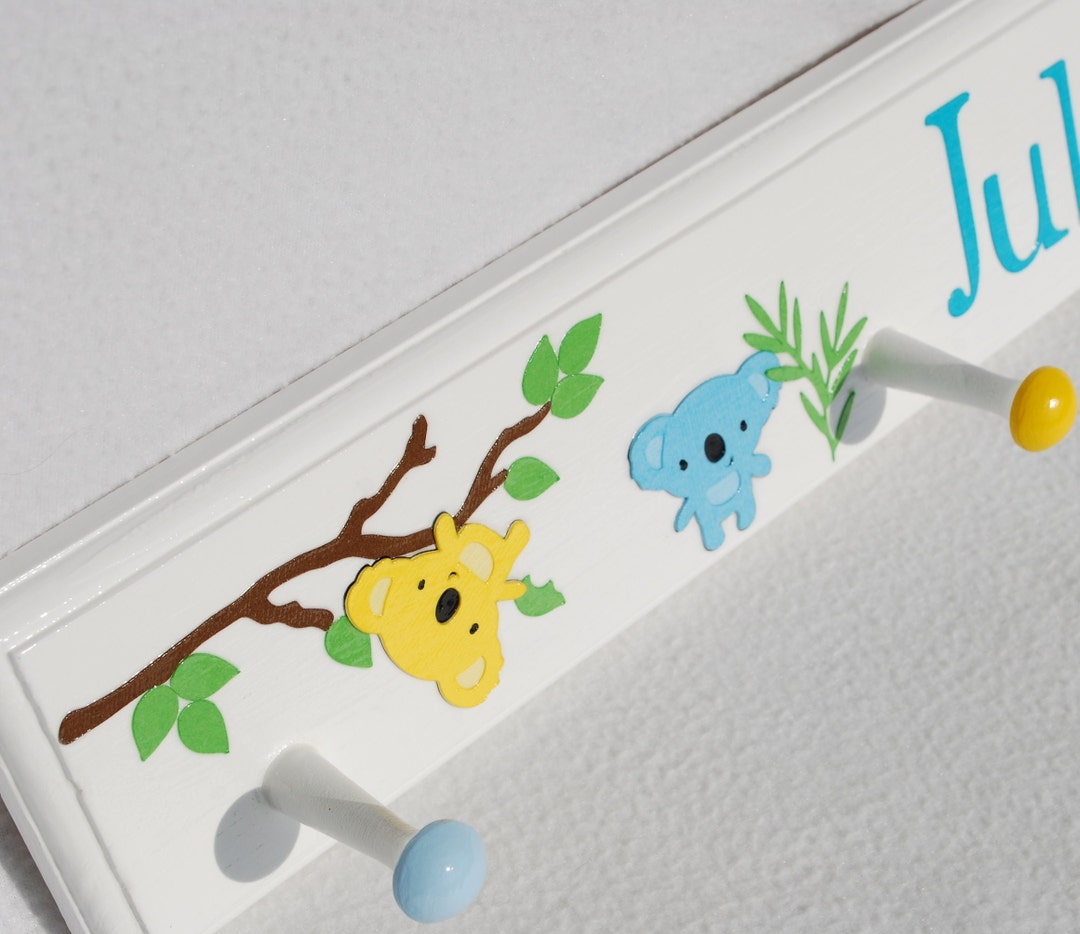 Colorful Koala Coat Rack: Handmade Kids Room Decor - Etsy