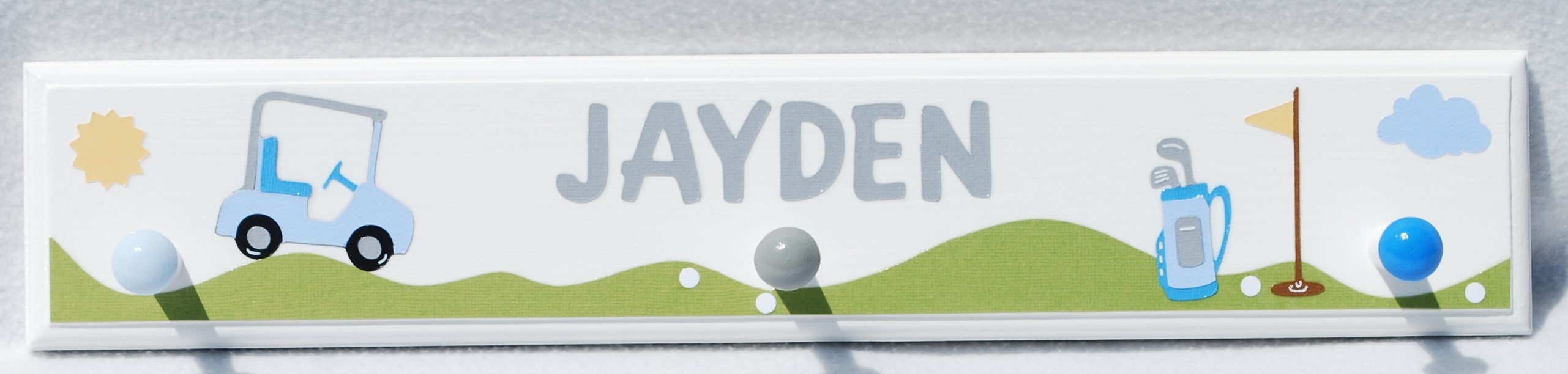 Personalized Golf Peg Rack: Kids Room Decor, Golf Nursery - Etsy