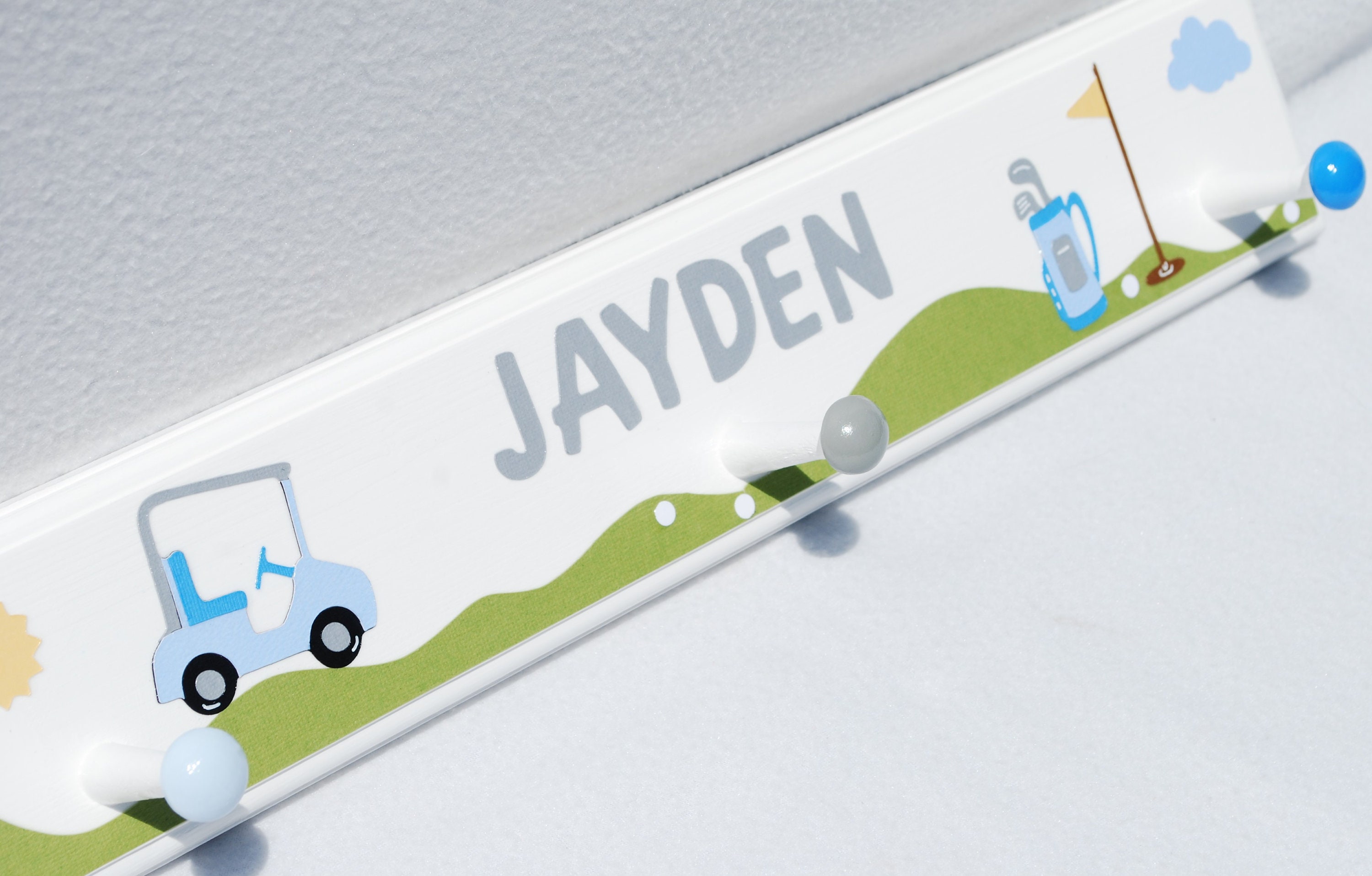 Personalized Golf Peg Rack: Kids Room Decor, Golf Nursery - Etsy
