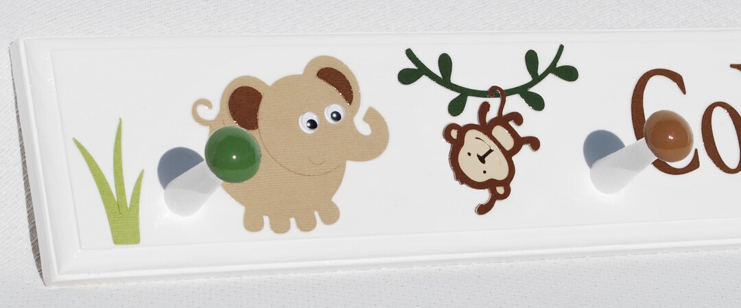 Personalized Jungle Animal Coat Rack: Kids Room Decor - Etsy