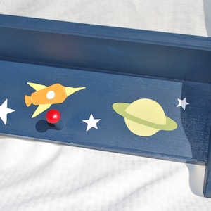 Children's Personalized Shelf With Pegs . Outer Space Theme . Ricky ...