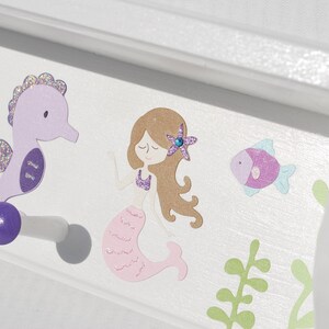 Girls Wall Shelf With Pink and Purple Mermaids Seahorse and Fish ...