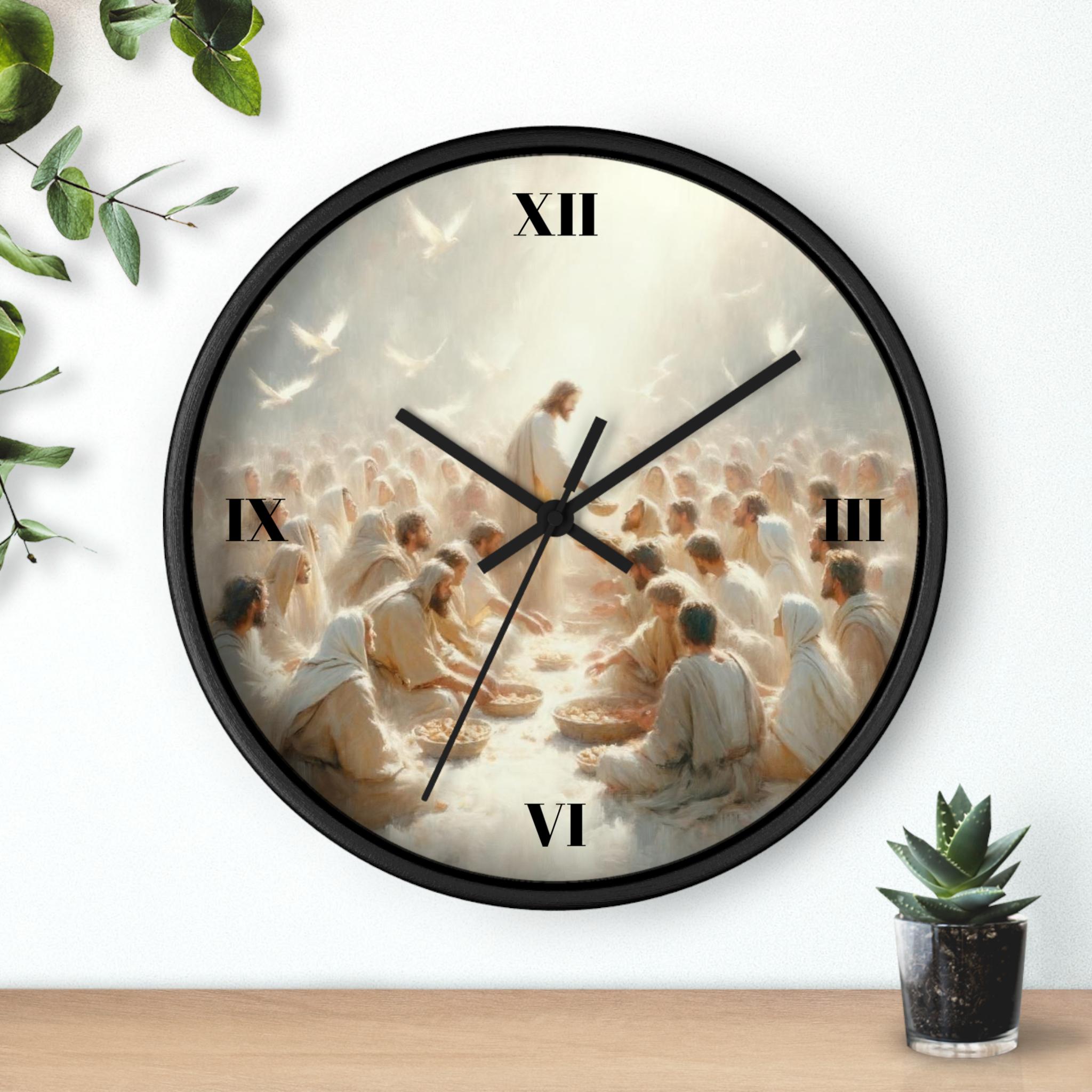 Christian Jesus Feeds the 5000 Wall Clock Home Decor Impressionist Wall ...