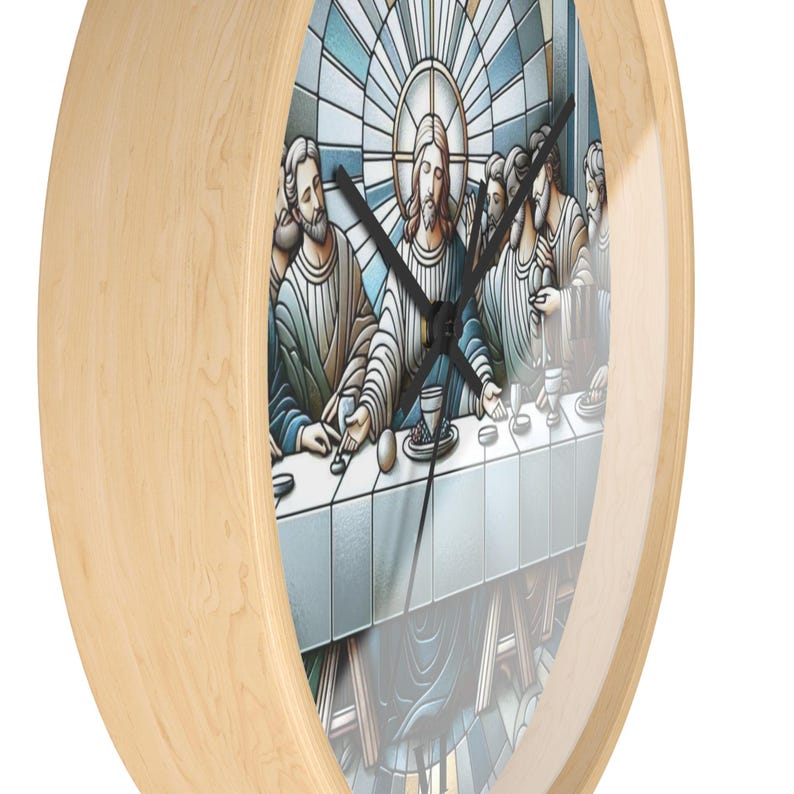 Christian Stained Glass Last Supper Wall Clock Home Decor Wall Art ...