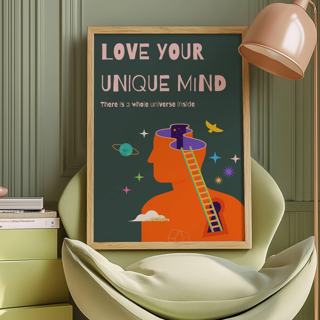 Self Love Art Print, Digital Self Love Poster, Affirmation Printable ...