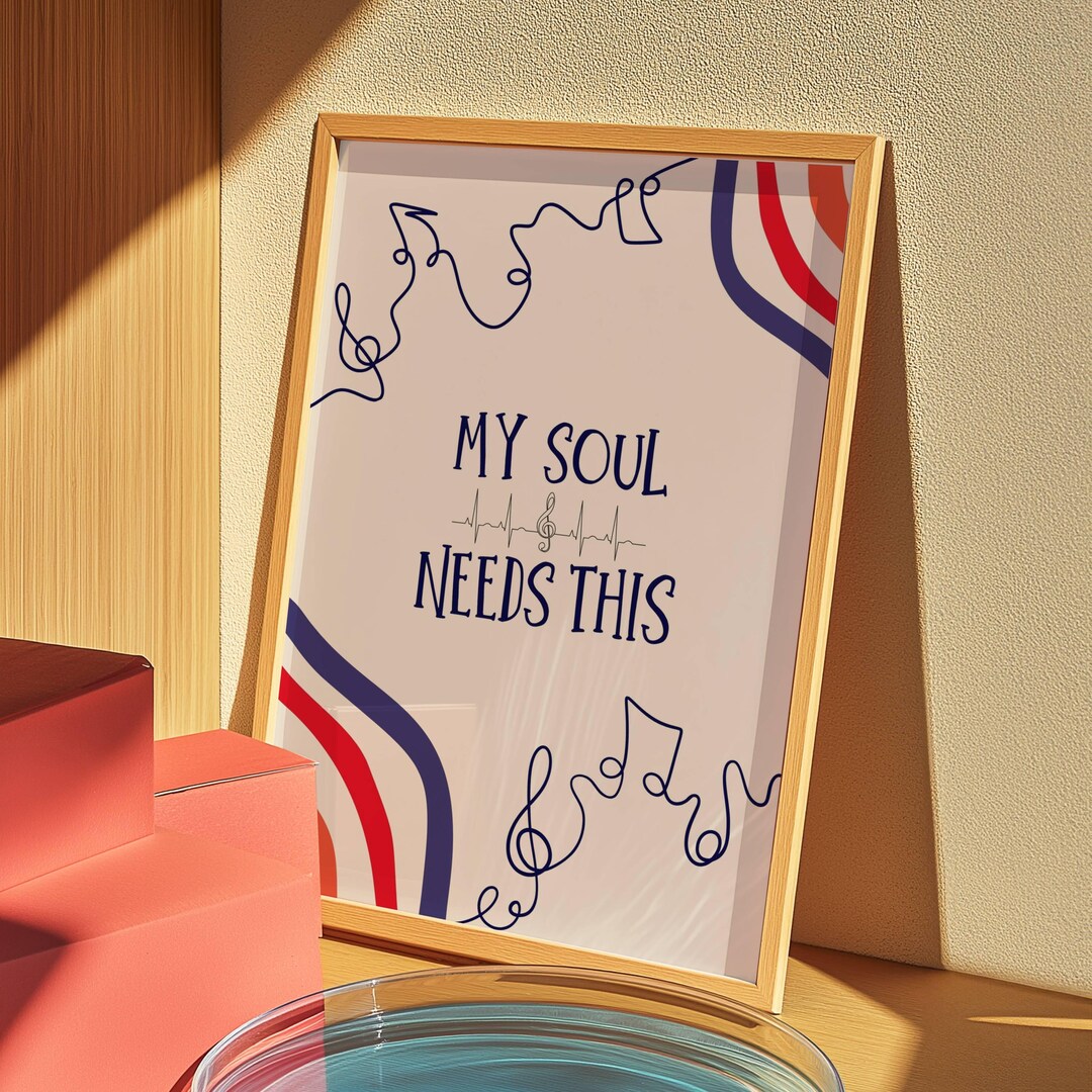 Musical Notes Line Art Digital Print, Artistic Gift Music Themed Print ...