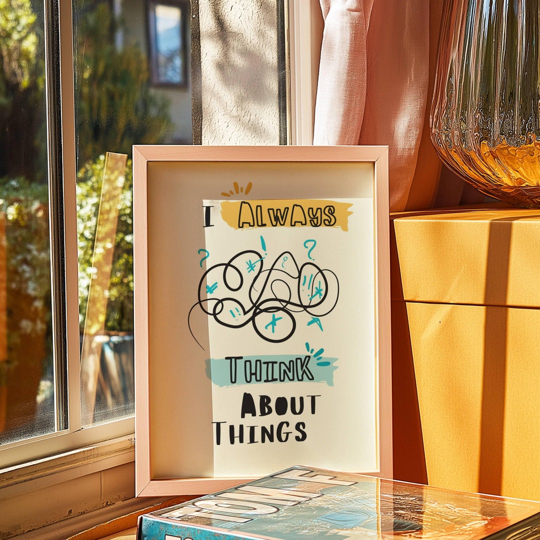 Overthinking Brain Wall Art, Printable Wall Art for Overthinkers ...