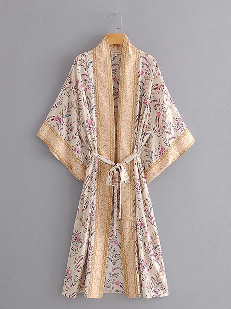Floral Kimono Robe, Dressing Gown, Wedding Robe, Bridesmaid Robe ...