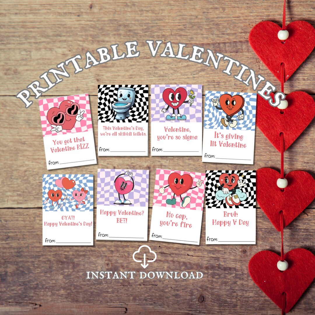 Printable Funny Teen Slang Valentine, Alpha Gen Z Valentines ...