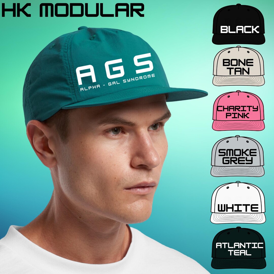 HK Modular Font Name Alphagal Syndrome AGS Awareness Unisex Surf Cap ...