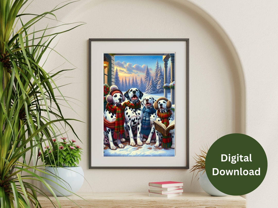 Instant Download Wall Art,vintage Dalmatians Singing Christmas Carols ...