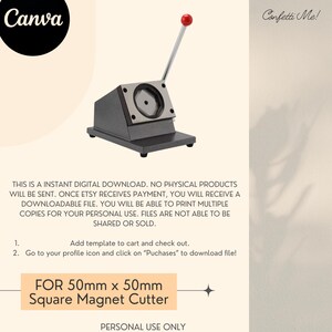 Square Magnet Template 2" X 2" | 9 Photo Spaces | Magnet Maker Instant ...