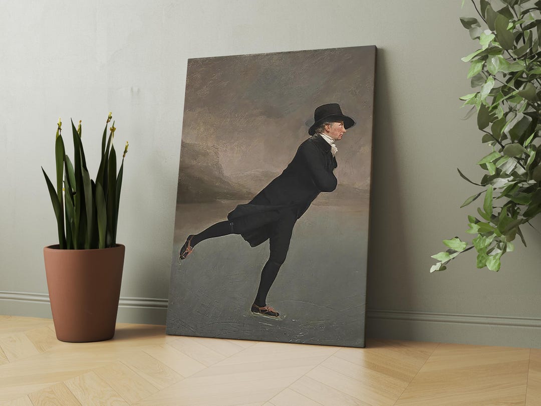 The Skating Minister, Vintage Winter Wall Art, Gentleman Skating Print ...