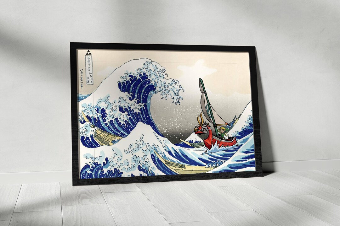 Zelda Wind Waker Wave Poster, Hokusai Inspired Great Wave Art, Japanese ...