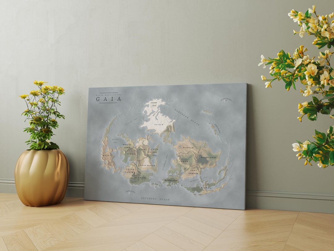 Fantasy Game World Map, Map of Gaia From Final Fantasy VII - World Map ...