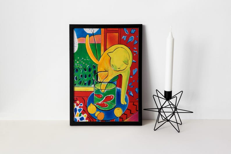 Henri Matisse Poster of Matisse Goldfish With Cat, Matisse Poster ...