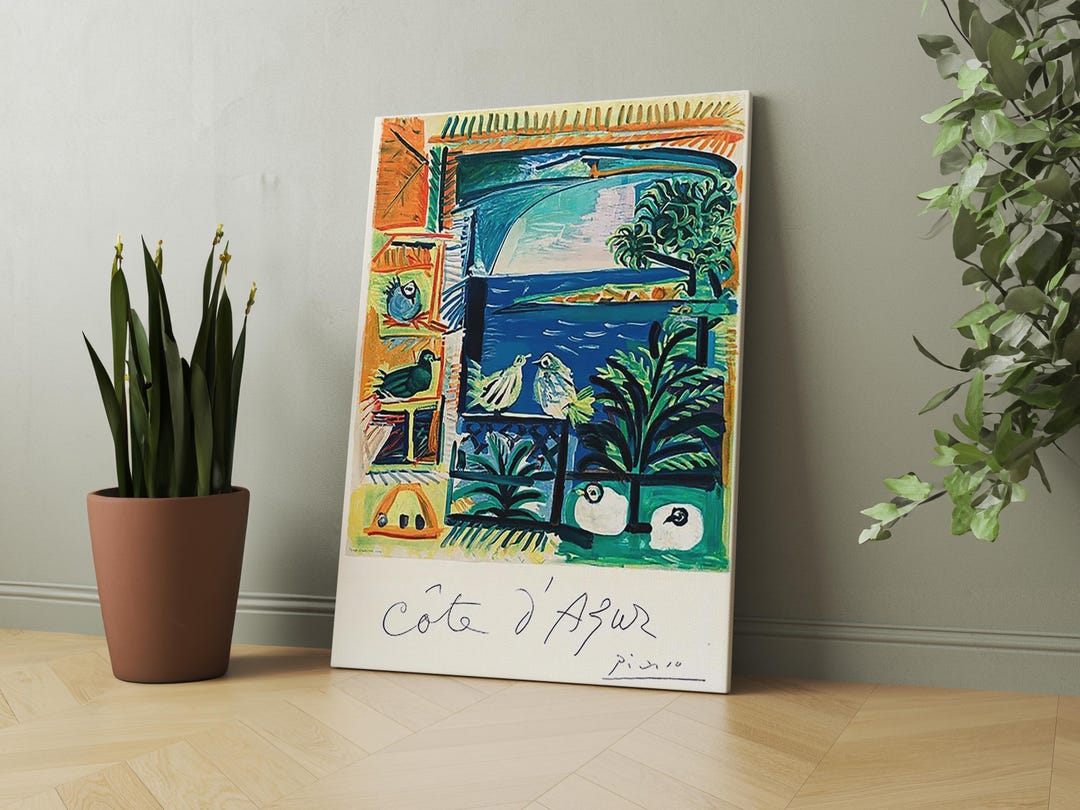 Picasso Travel Poster, Picasso Print, Cote D'azur, Ocean View, Colorful ...