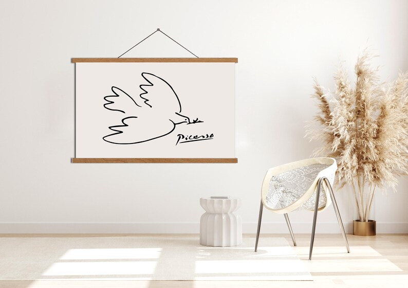 Picasso Dove of Peace Poster, Pablo Picasso Line Art Print, Minimalist ...