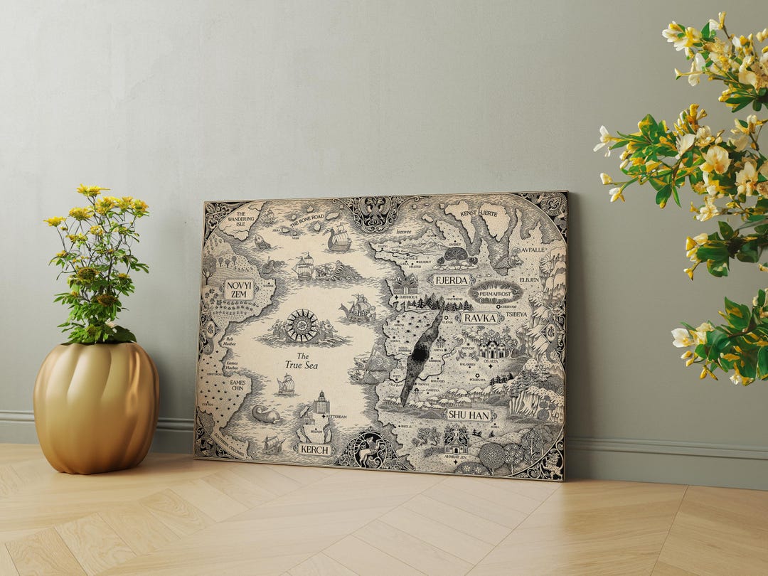 The Grishaverse Map, Grisha Trilogy Map Scroll, Shadow and Bone, Six of ...