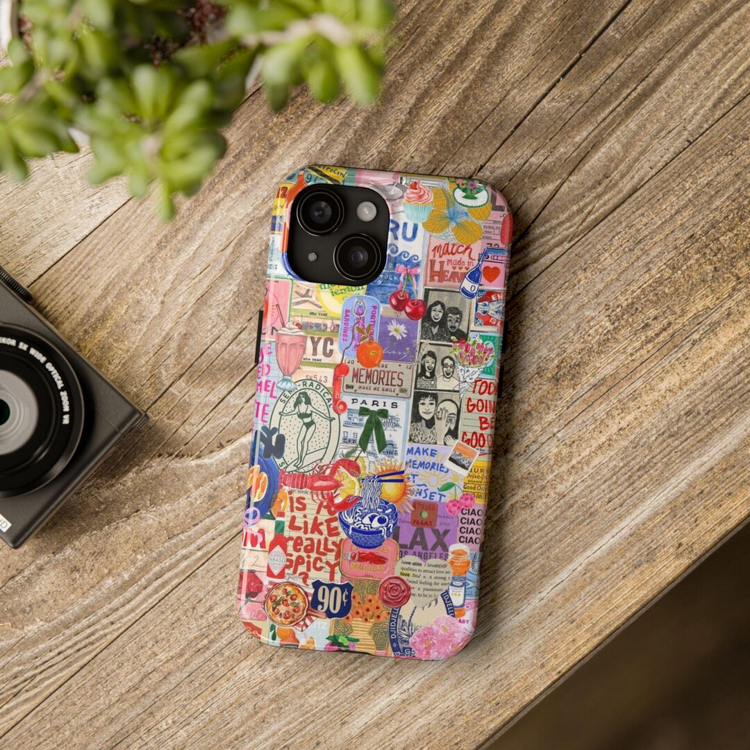 Colorful Phone Case, Coastal Coquette Collage Phone Case, Preppy and ...