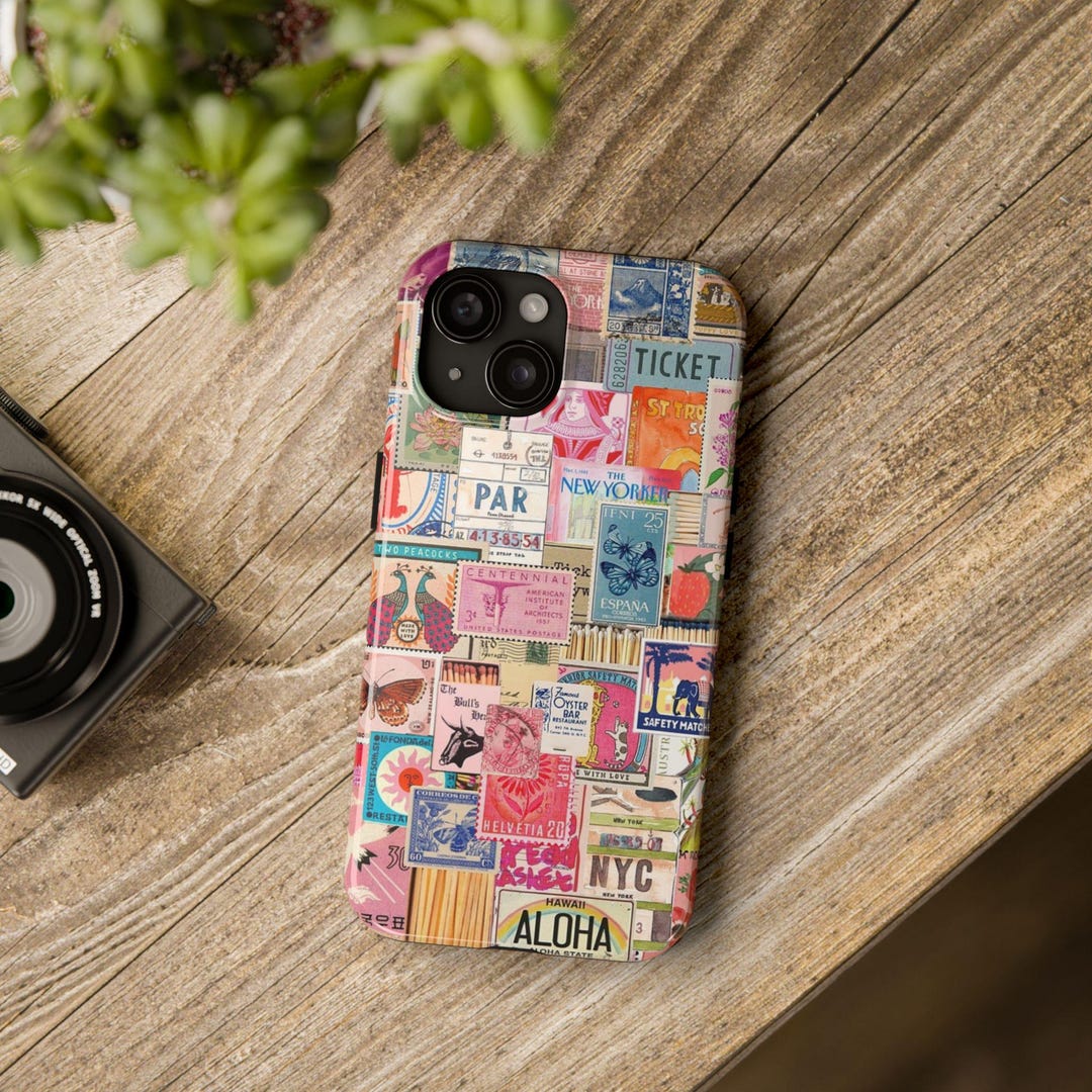 Vintage Stamp Phone Case, Retro Phone Case With Vintage Postmarks Phone ...