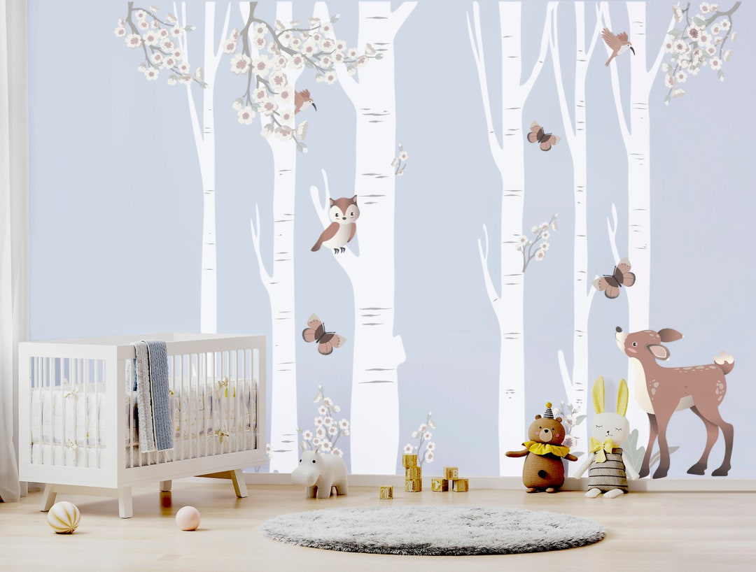 Animals in Woodland Wall Decal for Kids, Nursery Forest Sticker, Jungle ...