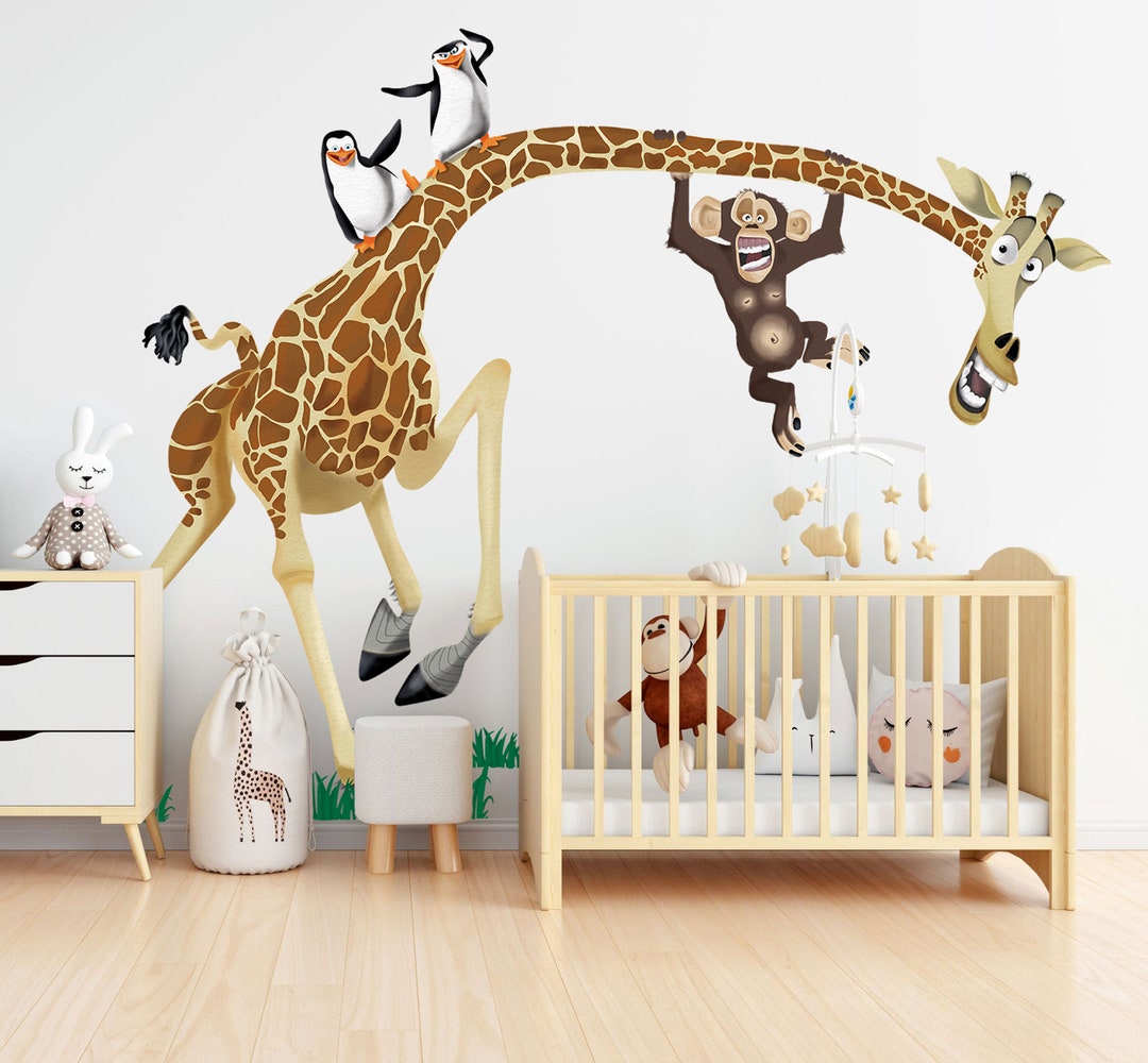 Giraffe & Monkey Wall Decals: Removable Nursery Decor (80x60) - Etsy