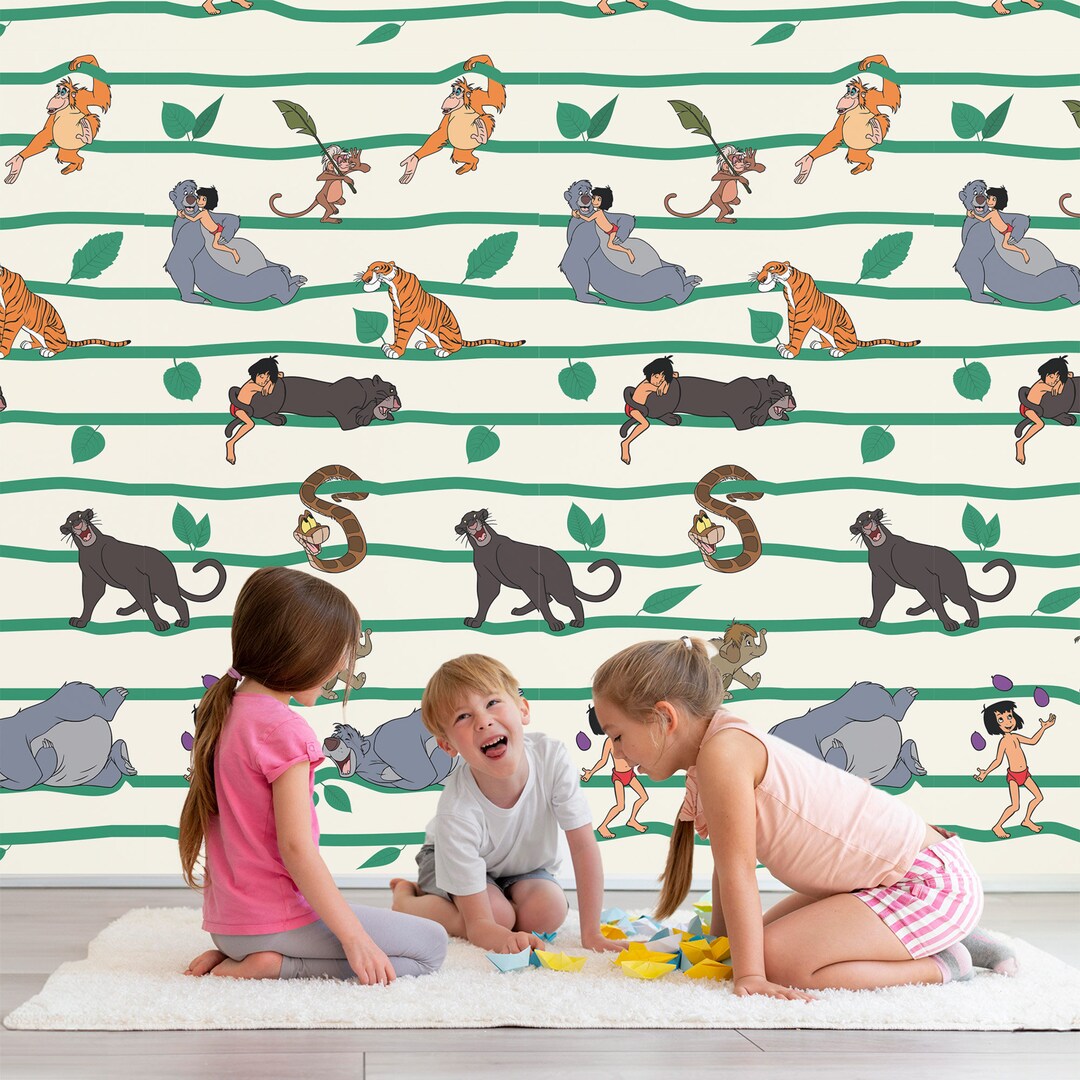 Removable Jungle Book Wall Mural for Nursery Tarzan and Animals Wall ...