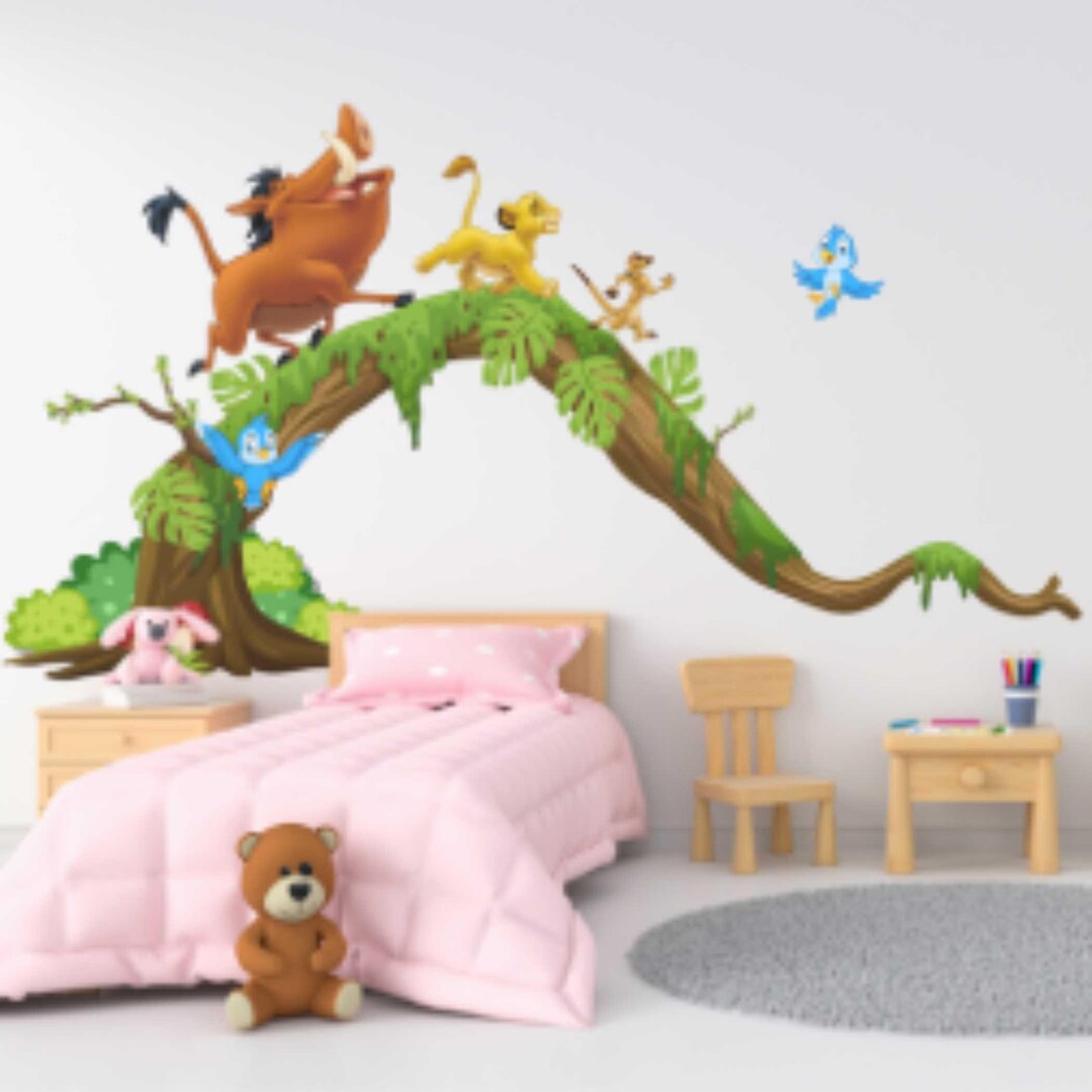 Lion King Decal Animals Wall Mural for Baby Wallpaper for Kids Gift - Etsy