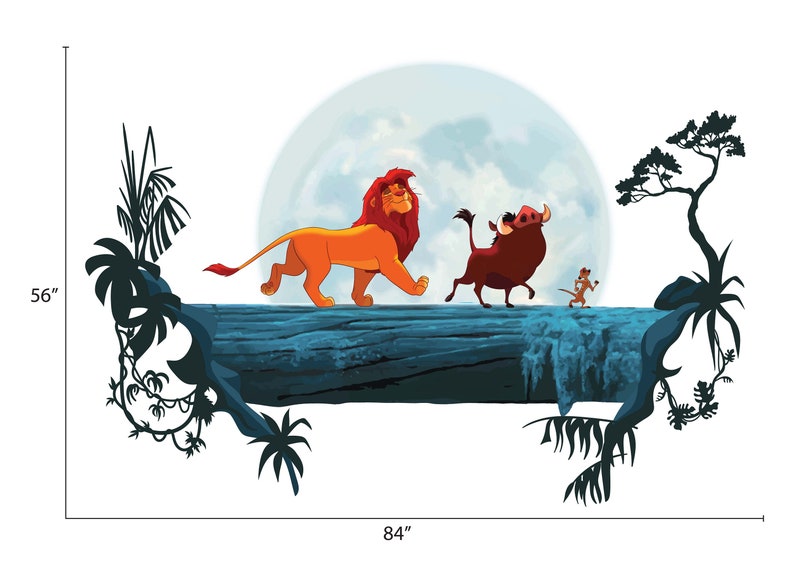 The Lion King Wall Sticker for Kids Room Simba Wall Decals Nursery ...