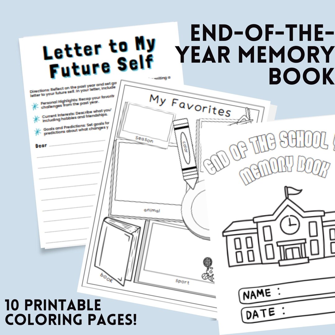 End of the Year- Memory Book/ Yearbook Activity - Etsy