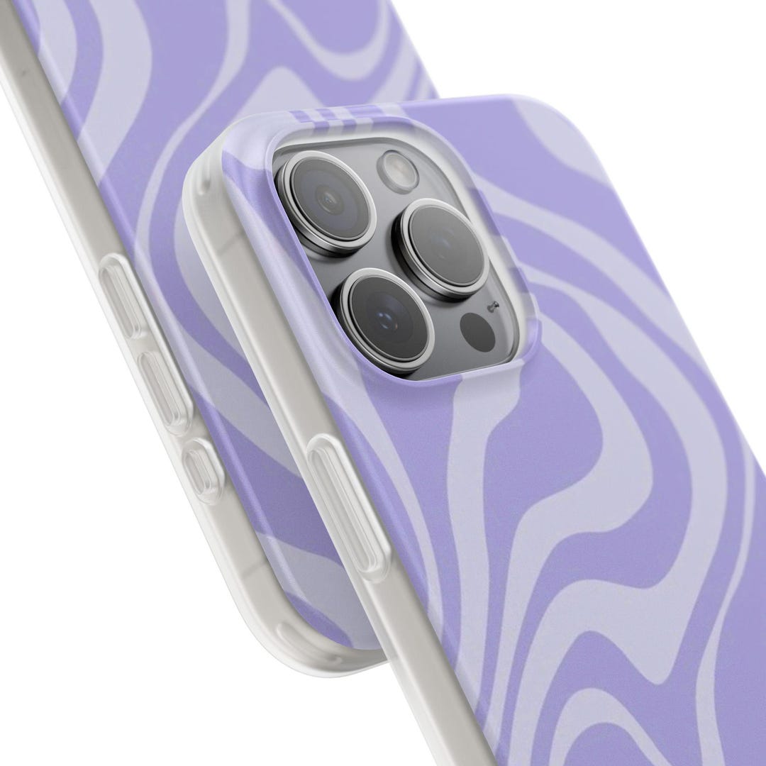Purple Squiggle Warped Aesthetic Stylish Pastel Flexi Case for Phone ...