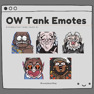 Overwatch Twitch Emotes for Tank Pack #1, Pack of 5, Meme - Etsy