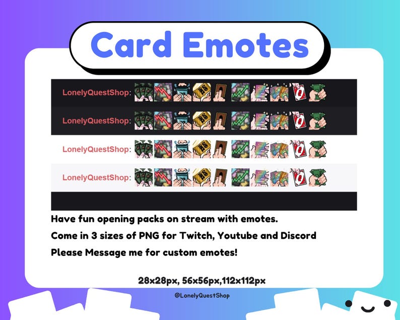 Funny Card Emotes for Twitch, Discord, Kick Stream - Etsy