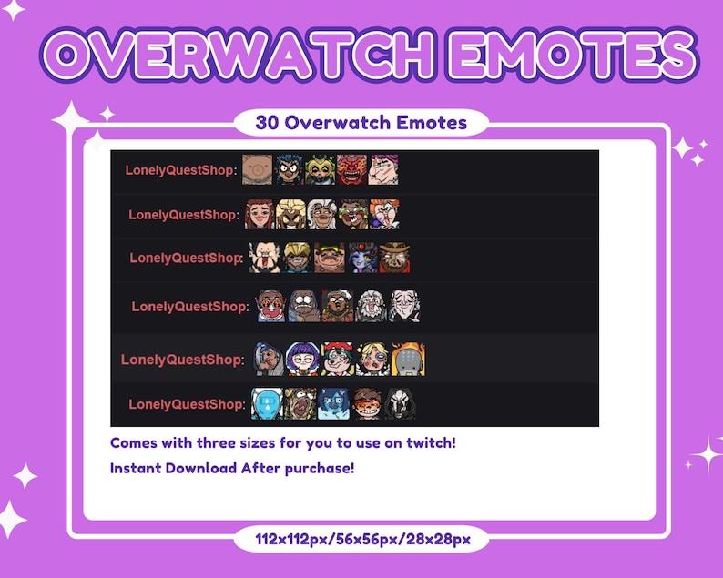 Overwatch 30 Pack Emote Bundle for Twitch Streamers, Discord, Youtube ...