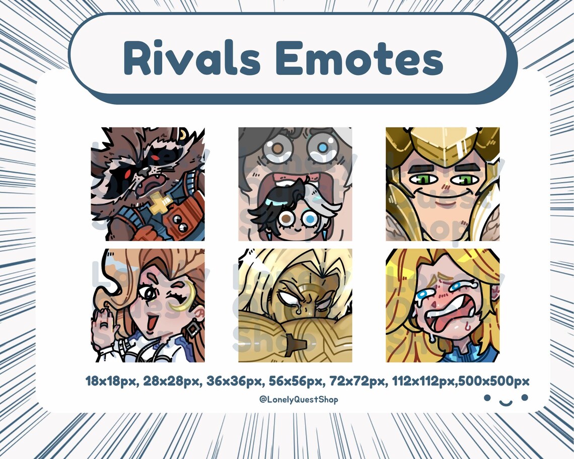 Marvel Rivals Emotes Pack | Twitch, Discord, Youtube (instant Download ...