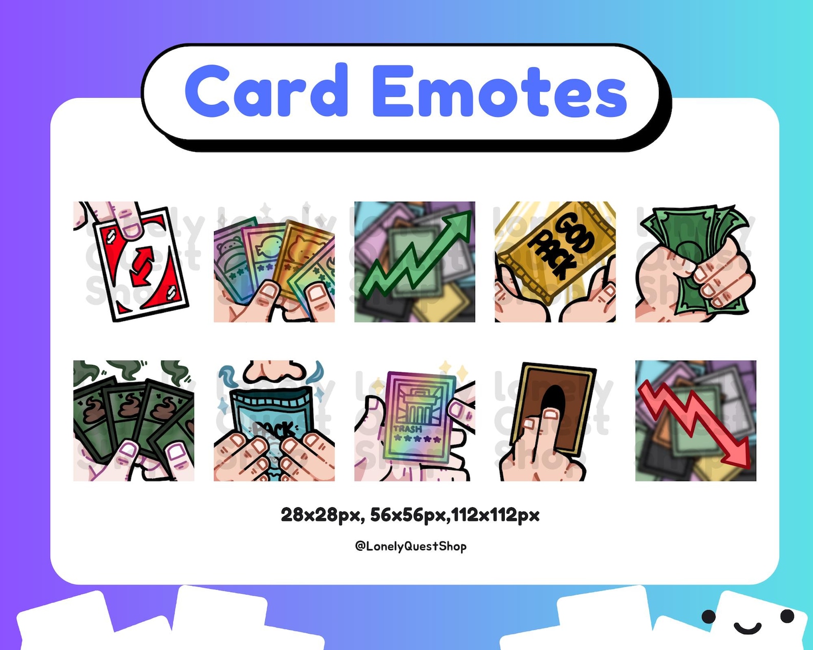 Funny Card Emotes for Twitch, Discord, Kick Stream - Etsy