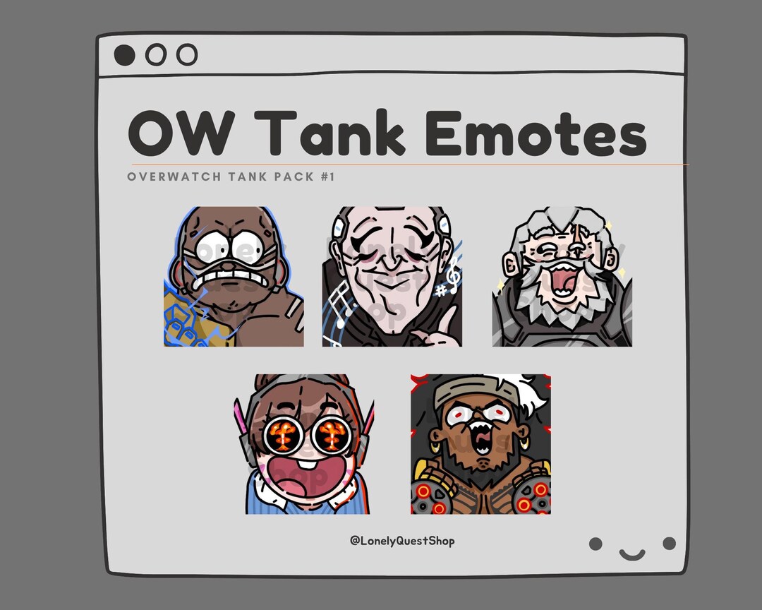 Overwatch Twitch Emotes for Tank Pack #1, Pack of 5, Meme - Etsy