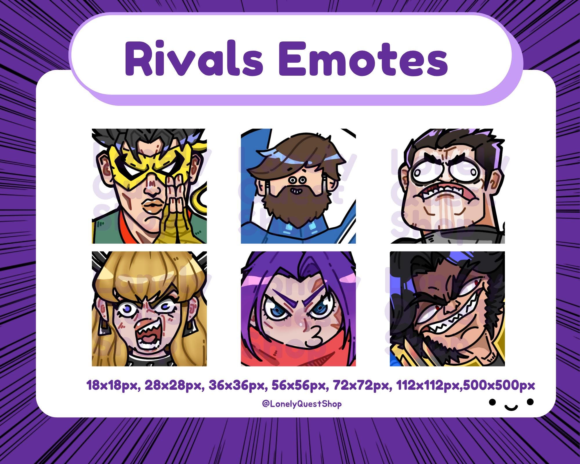 Marvel Rivals Emotes Pack | Twitch, Discord, Youtube (instant Download ...