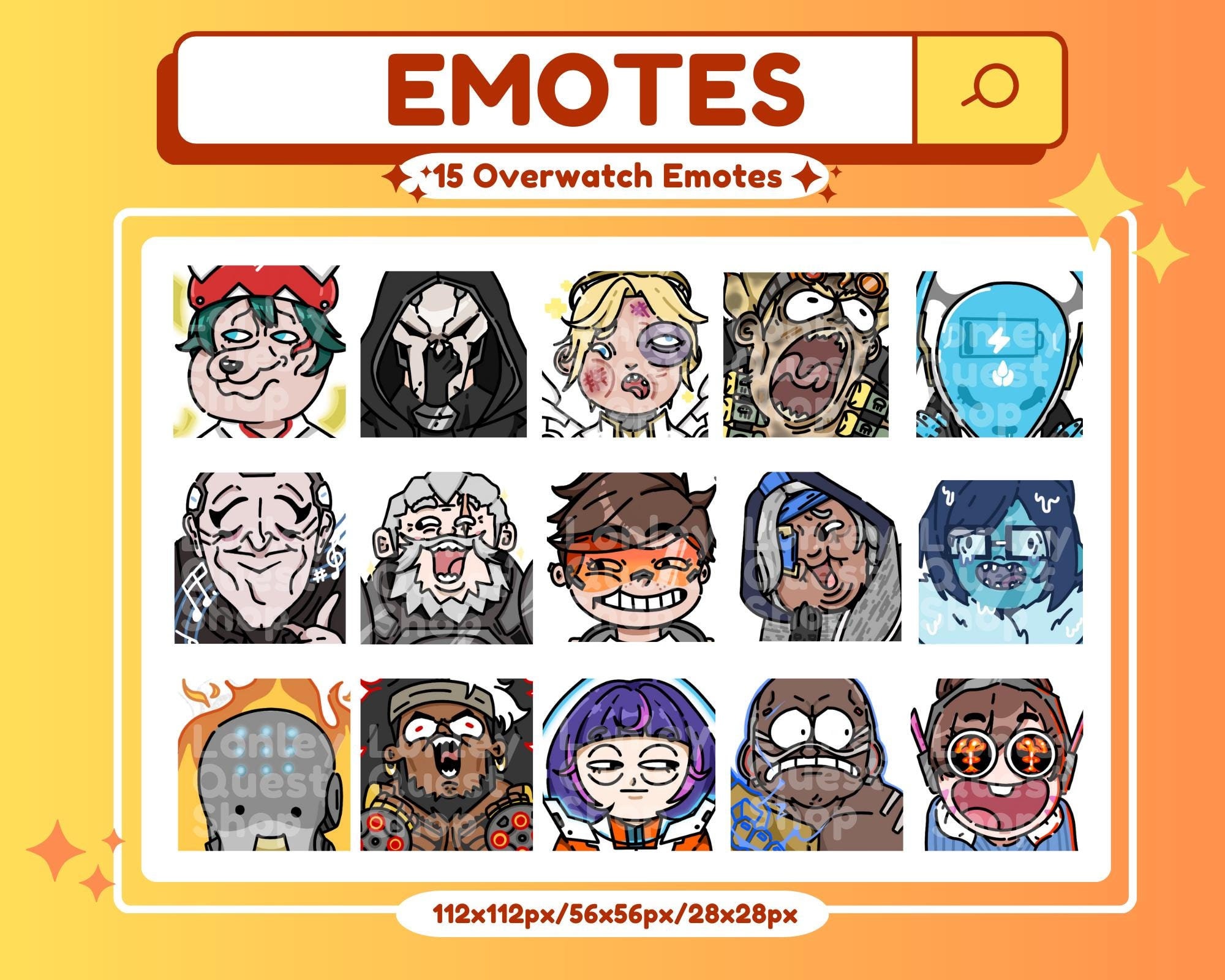 15 Overwatch Emote Bundle for Twitch Streamers, Discord, Youtube | Cute ...