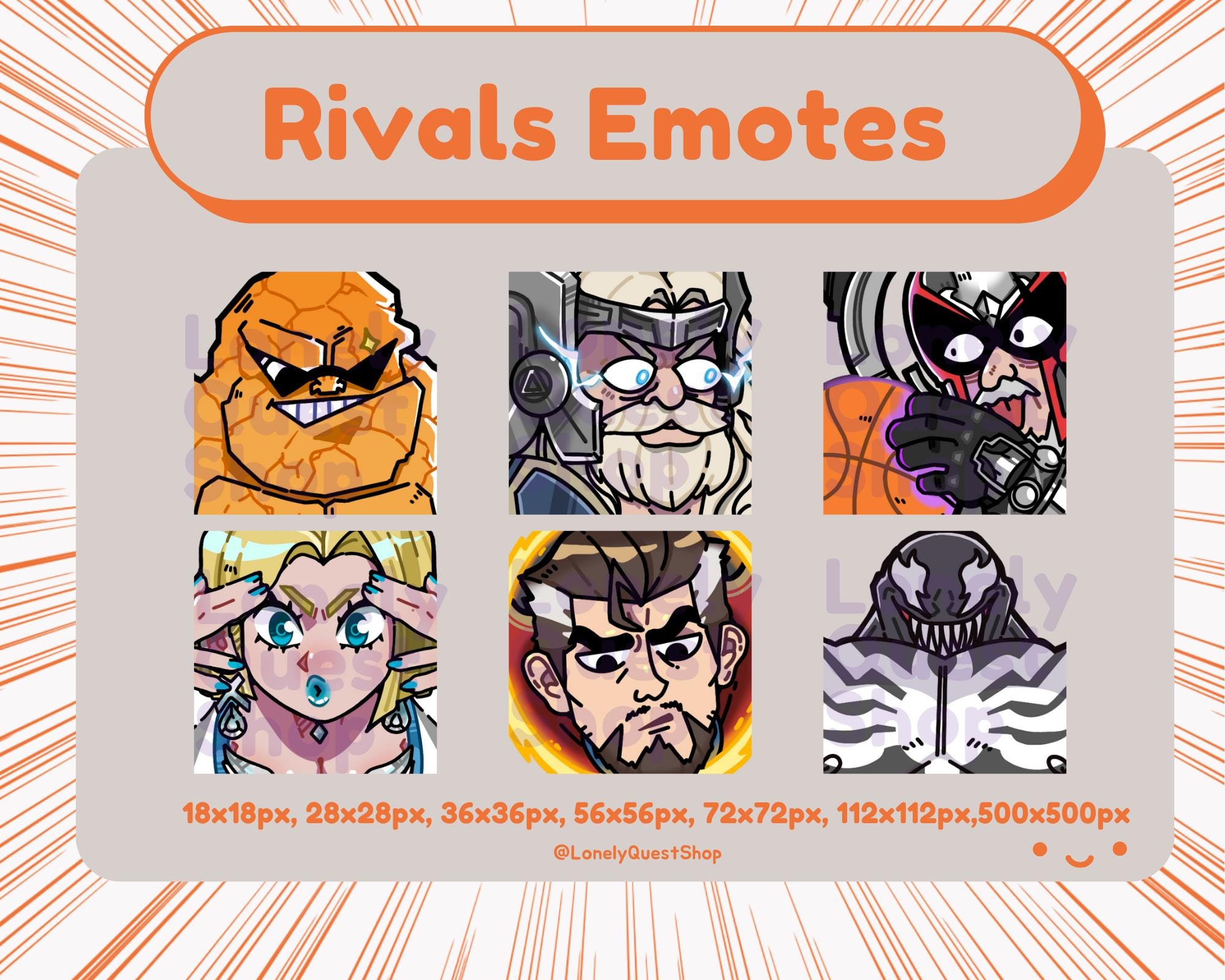Marvel Rivals Emotes Pack | Twitch, Discord, Youtube (instant Download ...