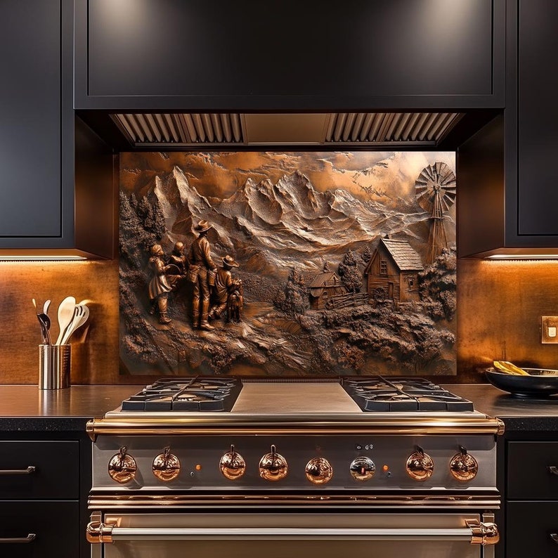 Custom Stove Backsplash, Panel Backsplash for Kitchen, Tempered Glass ...