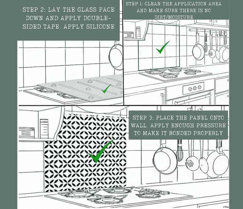 Emerald Glass Backsplash Ottoman Tile Look Tempered Glass Kitchen ...