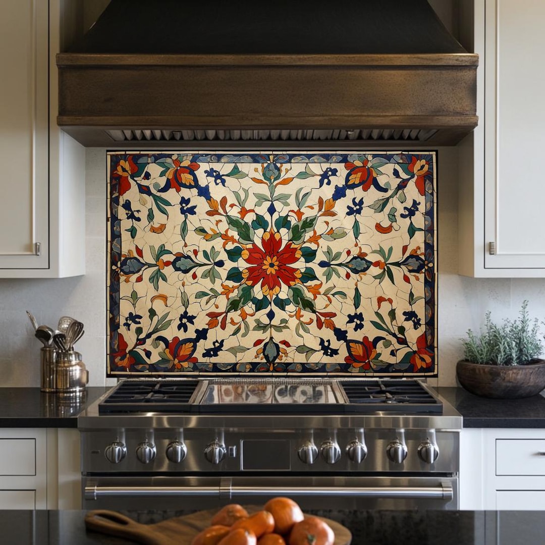 Glass Backsplash-ottoman Tile Look One Piece Tempered Glass Kitchen ...